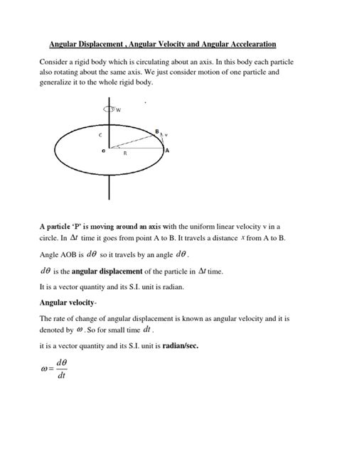 6angular Displacement Angular Velocity And Angular Accelearation