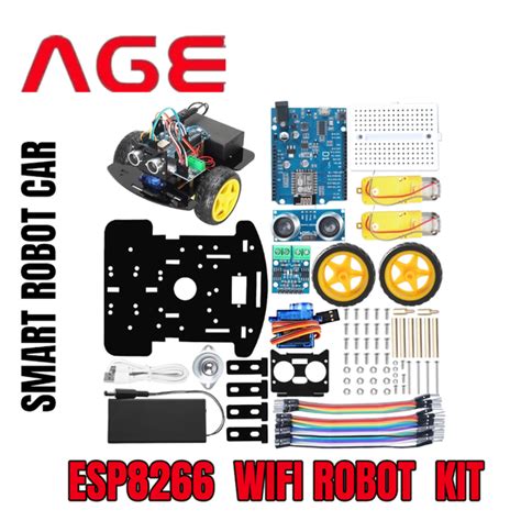 หนยนตหลบหลกสงกดขวาง Smart Robot Car WD Arduino IoT ESP ESP E D Wifi ควบคมดวยมอ