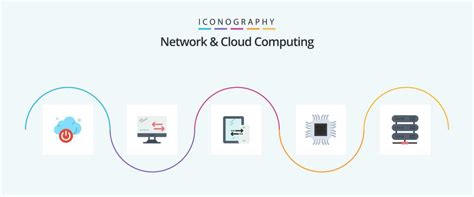 Network And Cloud Computing Flat 5 Icon Pack Including Data Information Connection Database
