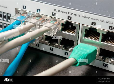 Network Switch And Utp Ethernet Cables Concept Telcomunication Technology Stock Photo Alamy