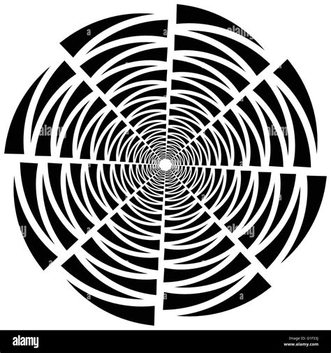 Circular Rotating Spiral Vortex Element Motif Abstract Geometric Shape Non Figural