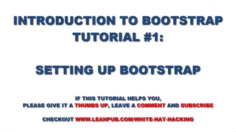 Bootstrap Css Tutorial 1 How To Setup Bootstrap Youtube