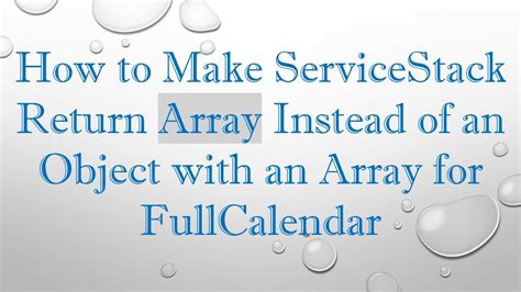 How To Make Servicestack Return Array Instead Of An Object With An