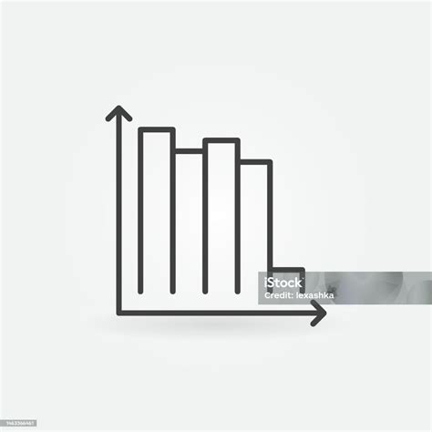 Declining Bar Graph Vector Devaluation Concept Outline Icon Stock Illustration Download Image