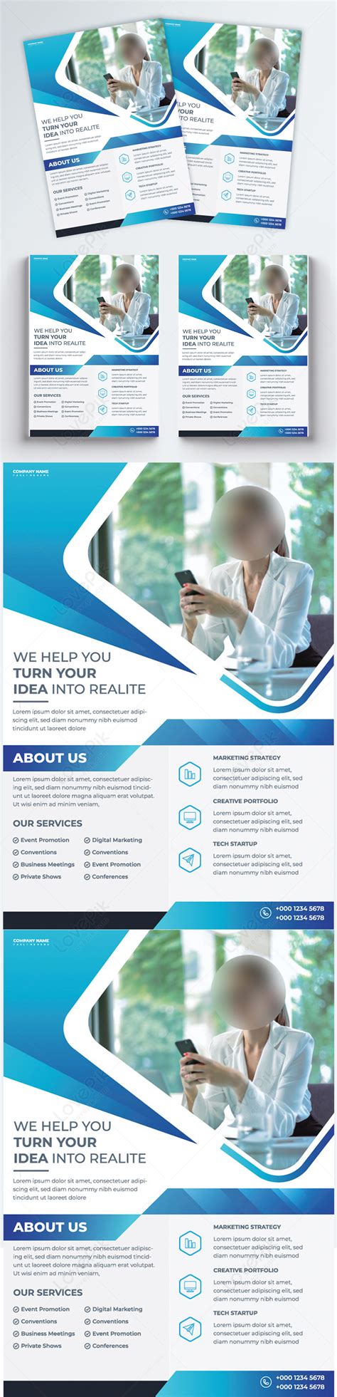 Concise Blue Company Business Introduction Flyer Template Imagepicture