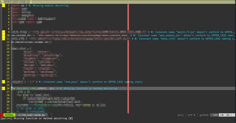 Pylint How To Remove Warnings As Comments In Vim Stack Overflow