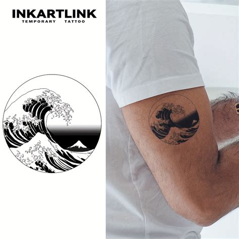 웨이브 문신 손목 디자인