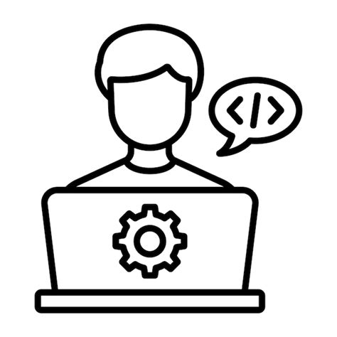 Premium Vector Software Engineer Man Line Illustration