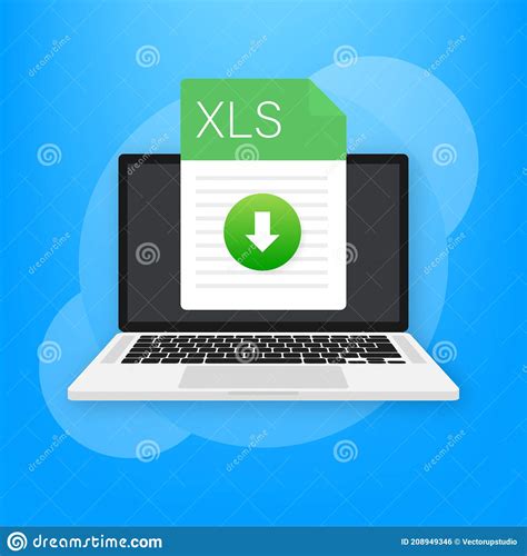 Xls File Icon Spreadsheet Document Type Modern Flat Design Graphic