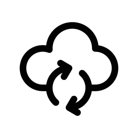 Cloud Sync Icon In Black Outline Style Vector Art At Vecteezy