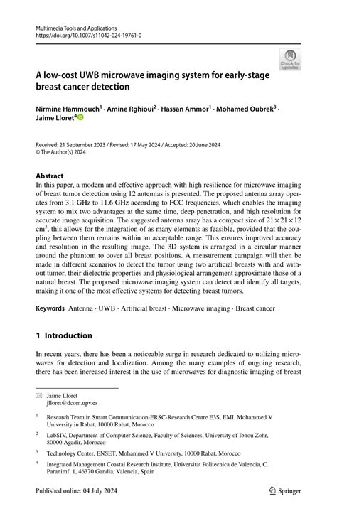 Pdf A Low Cost Uwb Microwave Imaging System For Early Stage Breast Cancer Detection