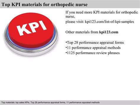 Orthopedic Nurse Kpi Ppt Resume Writing And Advice Job Search