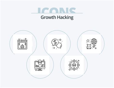 Hacking Line Icon Pack 5 Icon Design Spam Return Insecure Forward