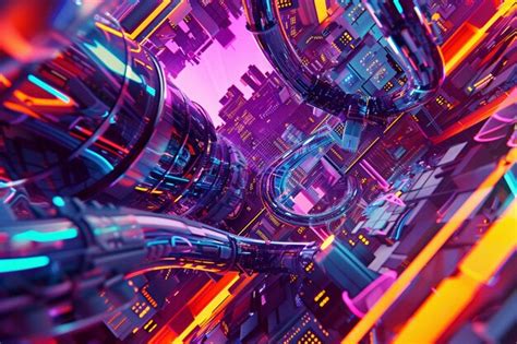 Premium Photo Abstract Digital Artwork With Dynamic Shapes And N