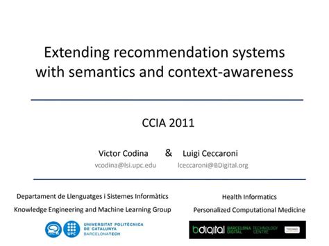 extending recommendation systems with semantics and context awareness ppt