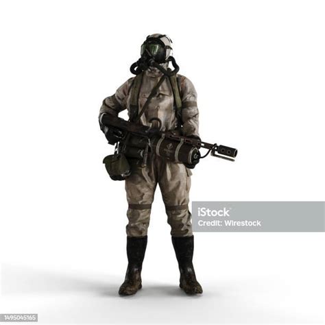 흰색 배경에 보호용 화학 슈트를 입은 남자 3d 렌더링 일러스트레이션 3차원 형태에 대한 스톡 사진 및 기타 이미지 3차원 형태 남자 둘러싸기 Istock
