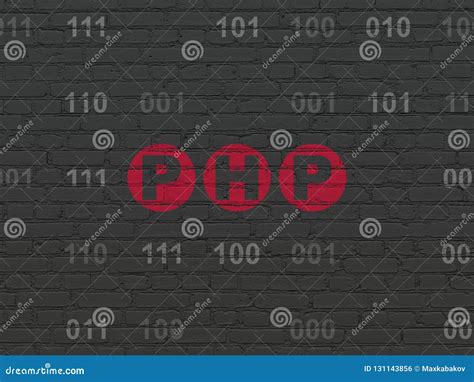 Programming Concept Word Php On Wall Background Stock Illustration Illustration Of