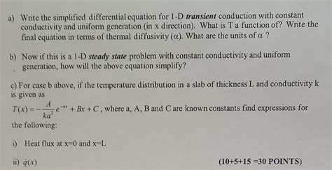 Solved Starting From The Generalized Heat Conduction