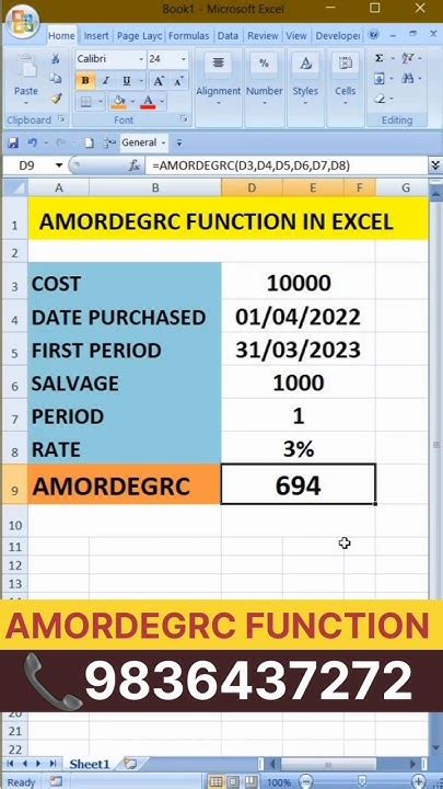 Amordegrc Function Shorts Excelexcelfunctions Exceltips Exceltricks Short Shortsvideo