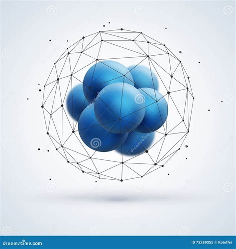 Abstract Molecular Structure With Blue Particles Stock Vector
