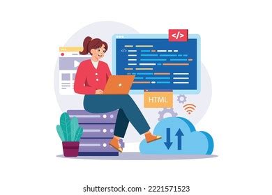 Programming Illustration Concept On White Background Stock Vector Royalty Free
