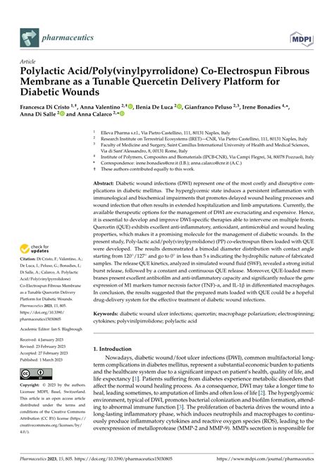 Pdf Polylactic Acidpolyvinylpyrrolidone Co Electrospun Fibrous Membrane As A Tunable
