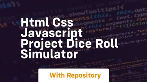 Html Css Javascript Project Dice Roll Simulator Youtube