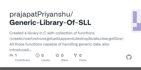 github prajapatpriyanshu generic library of sll created a library in