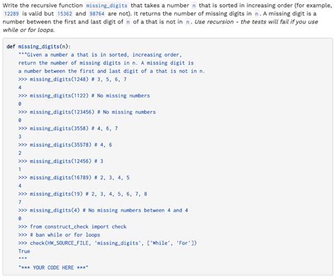 Solved Write The Recursive Function Missing Digits That Chegg