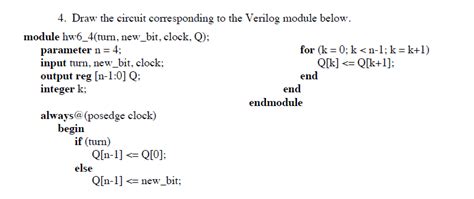 Draw the circuit corresponding to the Verilog module | Chegg.com