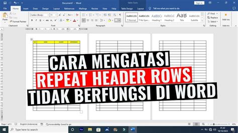 cara mengatasi repeat header rows tidak berfungsi di microsoft word