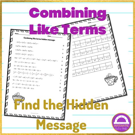 Combining Like Terms Worksheet Activity Worksheets Library