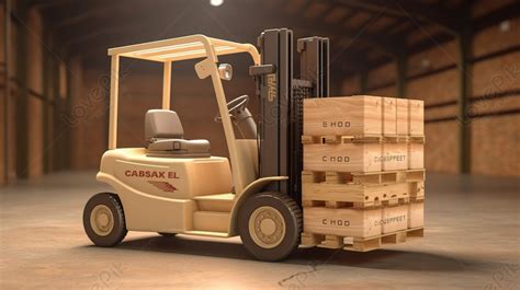 사우스캐롤라이나 지게차에 있는 수출용 나무 상자의 3d 렌더링 국제 무역 배경 남쪽 배경 물류 배송 배경 이미지 Hd