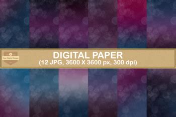 Night Sky Gradient Bokeh Digital Papers Abstract Background | TPT