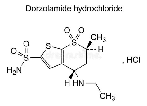 Chemical Structure Of Dorzolamide Hydrochloride Drug Substance Stock