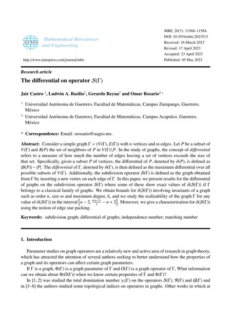 Pdf The Differential On Operator {{ Mathcal{s}} { Gamma} }