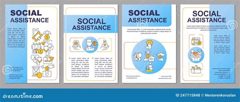 Social Assistance Blue Brochure Template Stock Vector Illustration Of Template Brochure