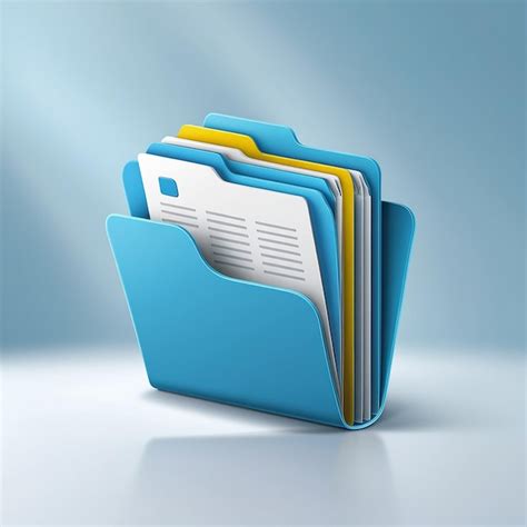 Folder With Files Documents File Management Concept 3d Vector Icon