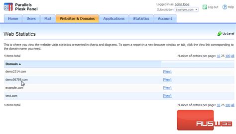 Enable Website Statistics In Plesk Web24
