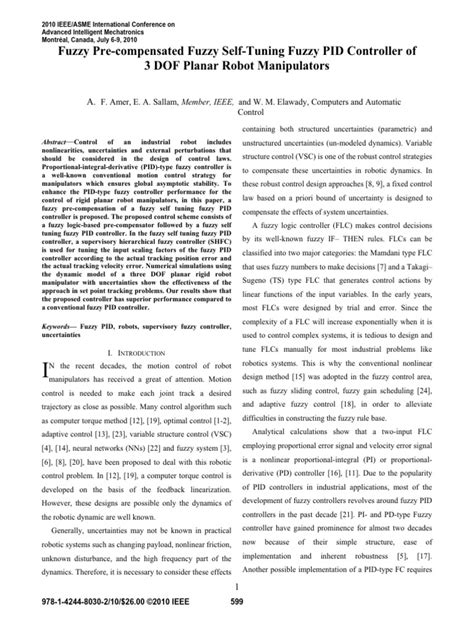 Fuzzy Pre Compensated Fuzzy Self Tuning Fuzzy Pid Controller Of 3 Dof