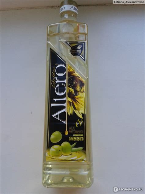Масло подсолнечное Altero Golden с добавлением оливкового - «Отличное ...