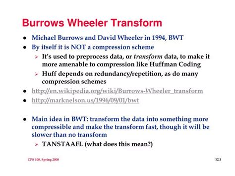 Ppt Burrows Wheeler Transform Powerpoint Presentation Free Download Id5662809