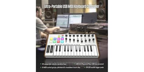 Mini 25 Key Usb Midi Keyboard Controller