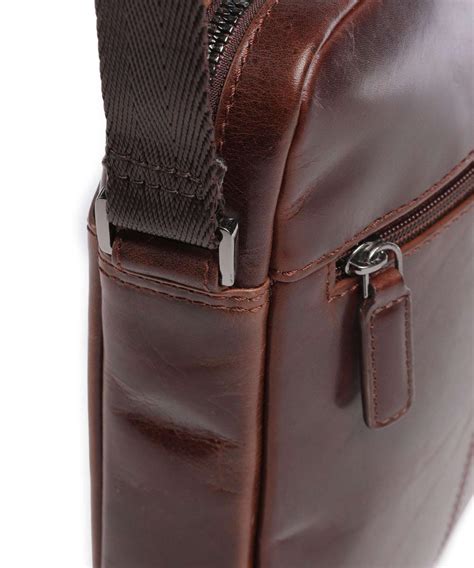 Bugatti Romano Umhängetasche fein genarbtes Rindsleder dunkelbraun ...