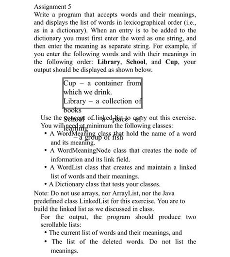 Solved Assignment 5 Write A Program That Accepts Words And