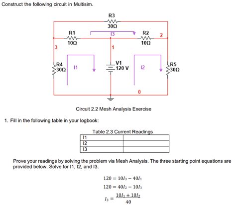 solved construct the following circuit in multisim circuit