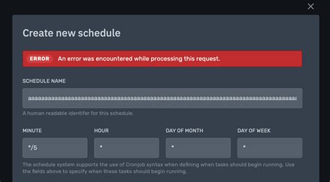 Schedule An Error Occurs When Creating A Schedule With A Long Name