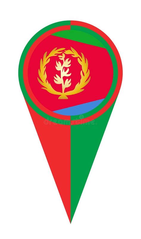eritrea map pointer location flag stock vector illustration of