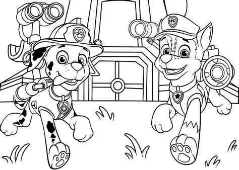 Щенячий патруль Распечатать раскраску для детей