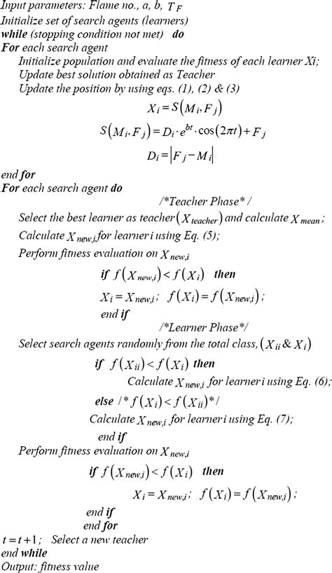 Pseudocode Of Mfotlbo Algorithm Download Scientific Diagram